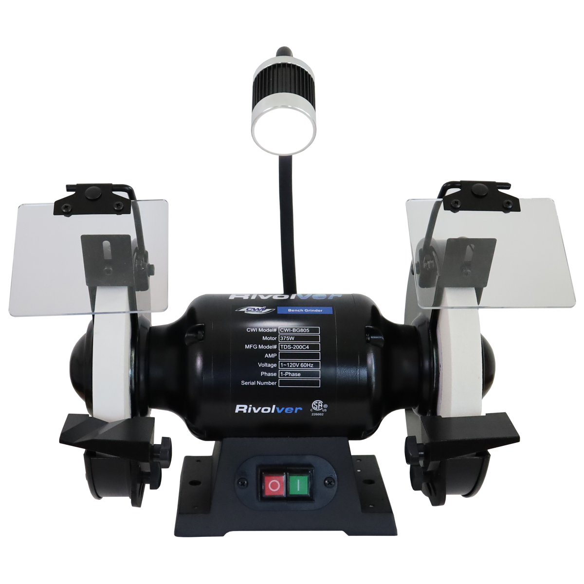 Rivolver 8″ Slow Speed 1/2 HP Bench Grinder - Rivolver Woodturning Tools